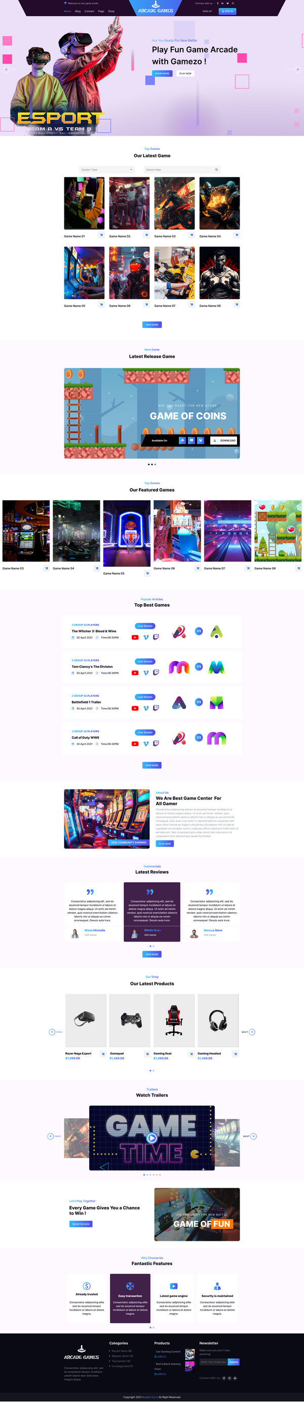 Arcade Games WordPress Theme | For Online Gaming Centres – Misbah WP