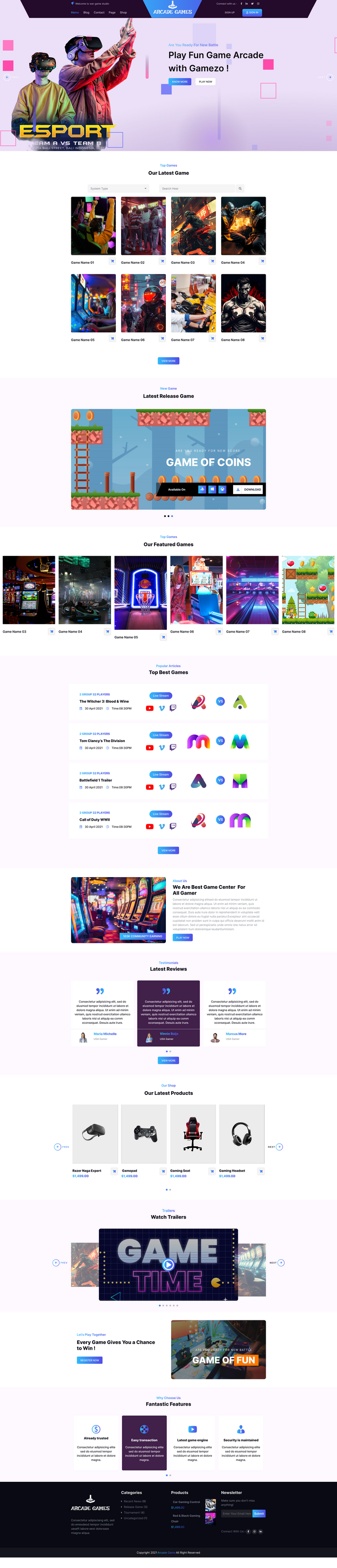 Arcade Games WordPress Theme | For Online Gaming Centres – Misbah WP