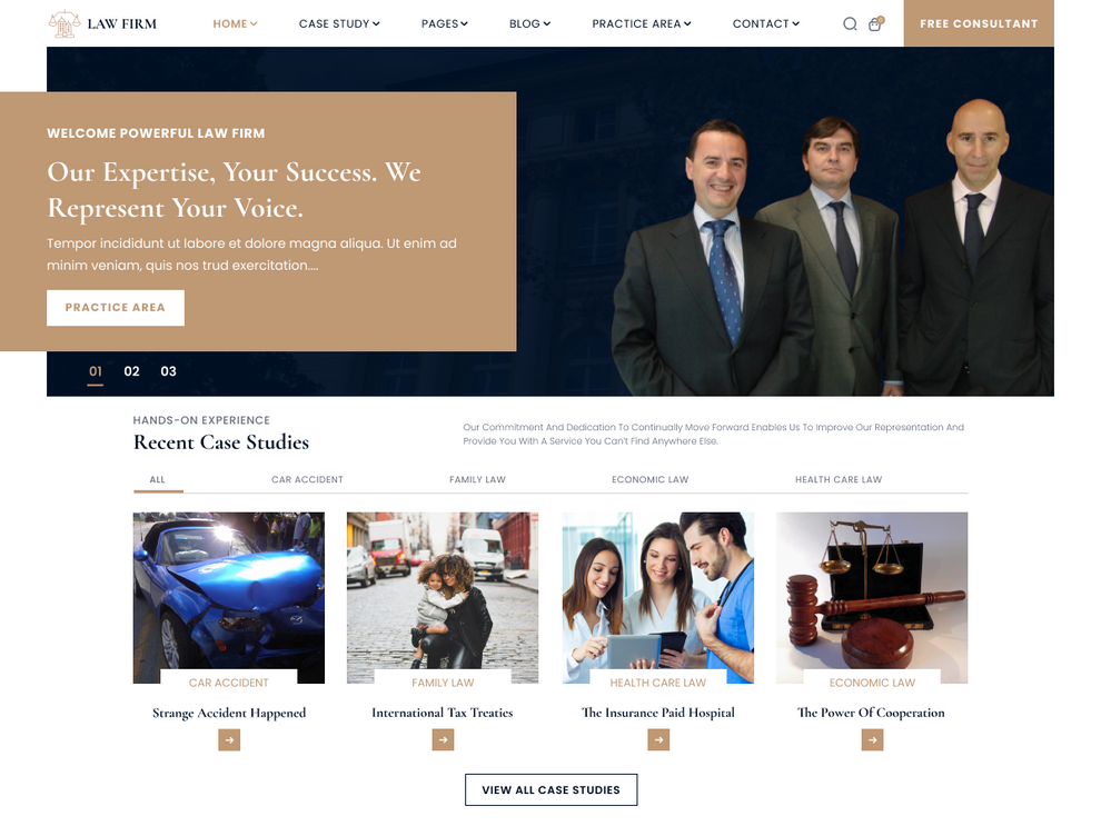 Free Lawyer WordPress Theme – Misbah WP