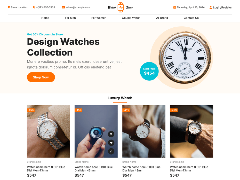 Free Watch WordPress Theme - Ecommerce Compatible Themes – Misbah WP